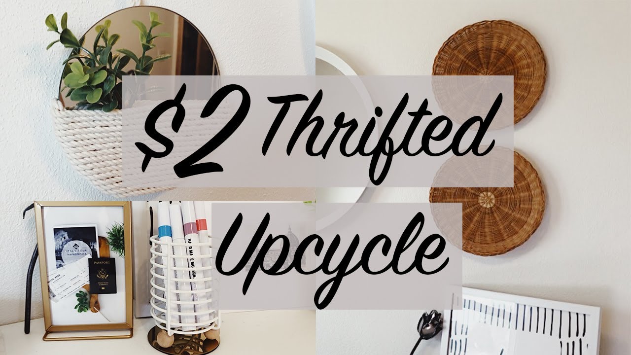 $2 THRIFT UPCYCLE // DIY thrifted decor - YouTube