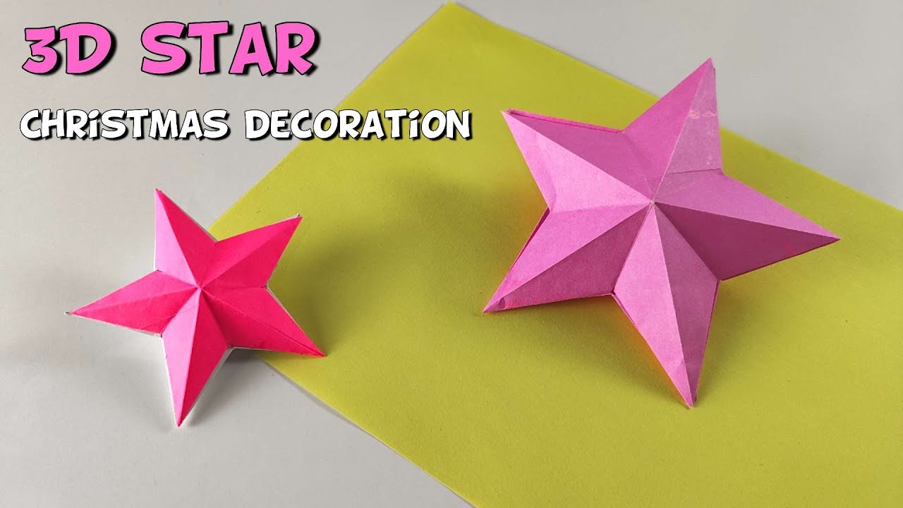 diy paper star| How to make a 3D star for Christmas decoration ...
