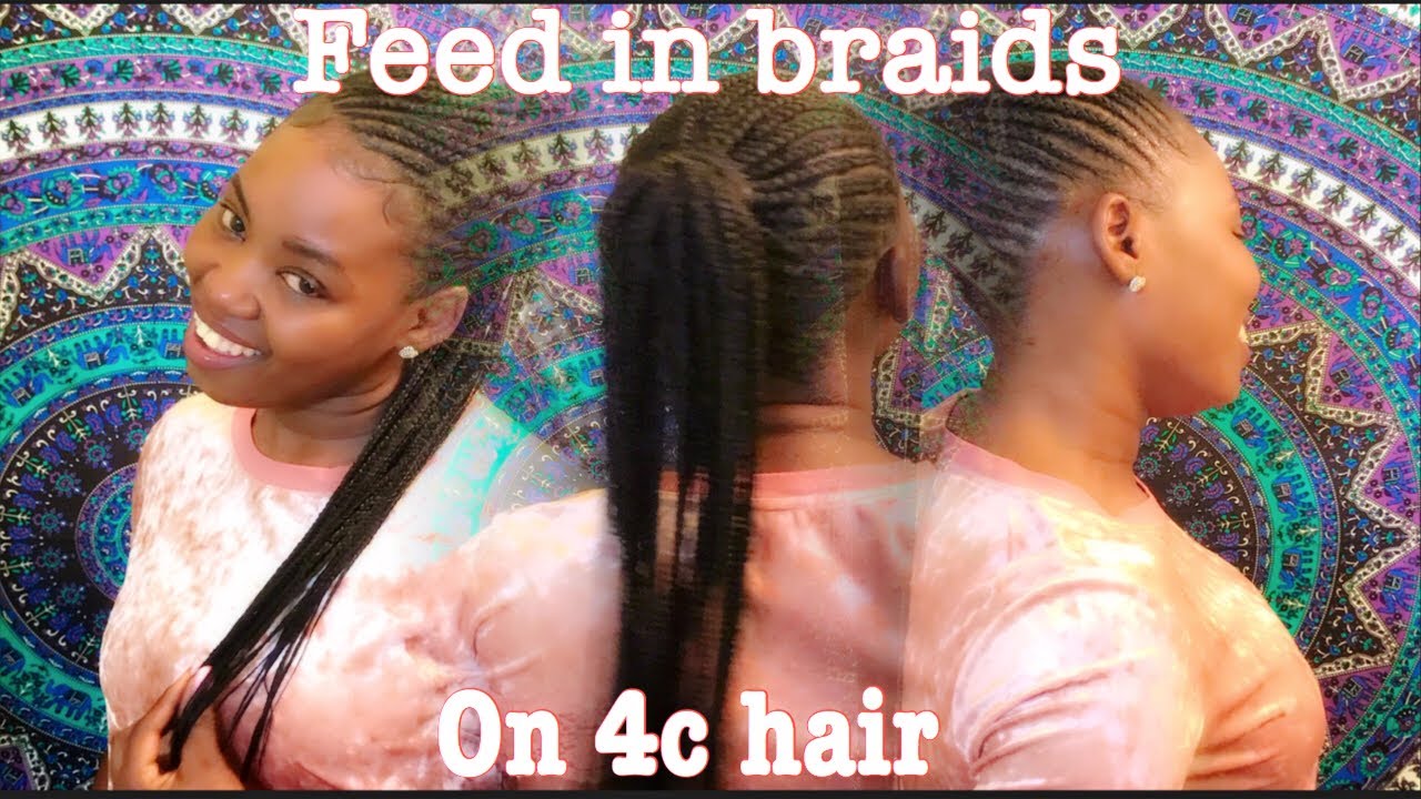 Feed in method ponytail braids tutorial - YouTube