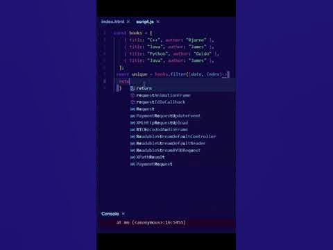 Remove Duplicate Object in JavaScript #coding #shorts #interviewquestions - YouTube