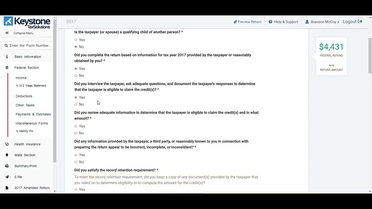 How To Complete An 8867 Form YouTube How To Complete An 8867 Form YouTube