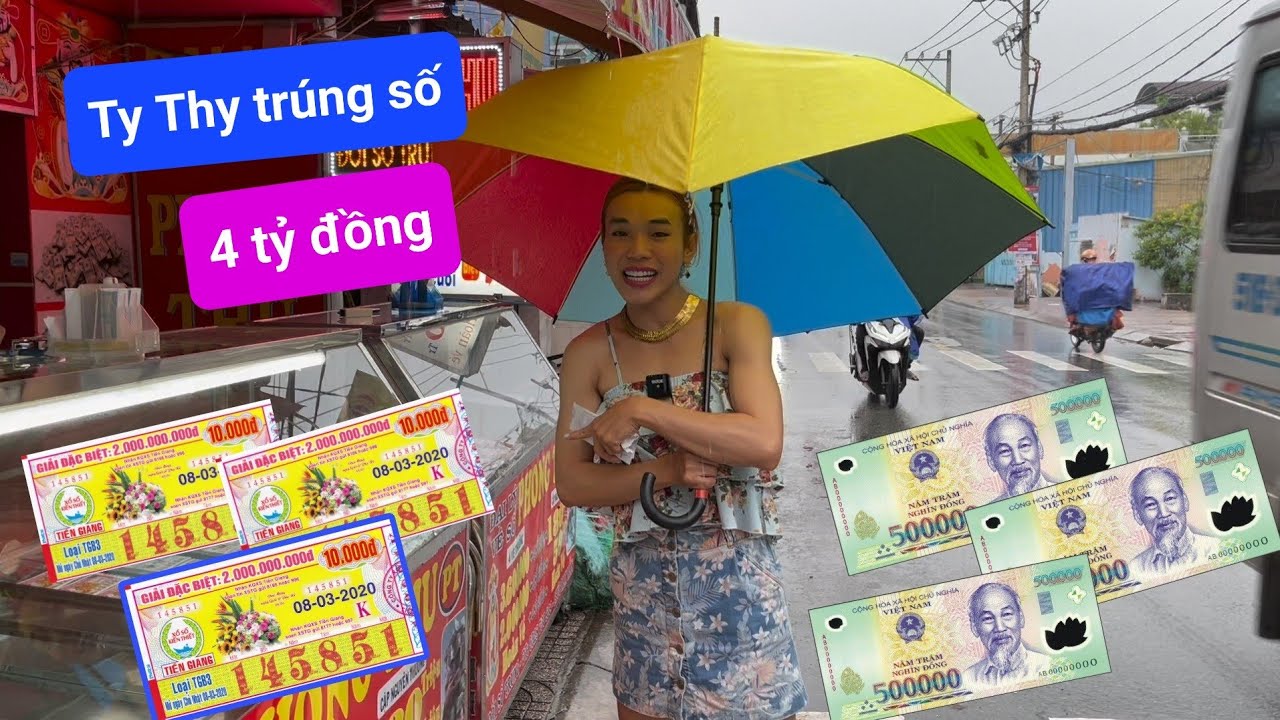 Ty Thy mua vé số mém trúng 4 tỷ đồng - Ty Thy Vlog Gỏi đu đủ - YouTube