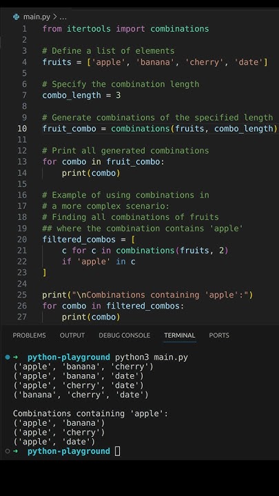 Generating Combinations In Python3 With Binations Youtube