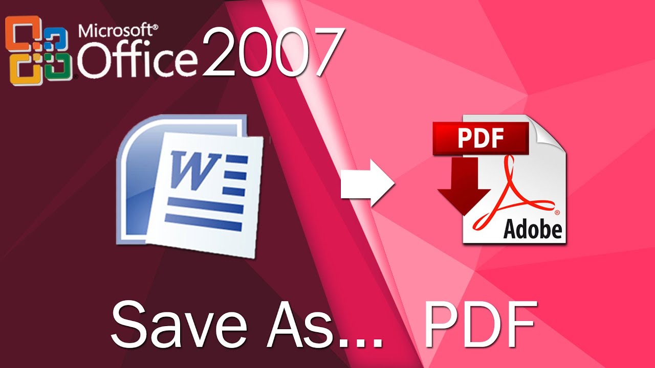 Create PDF with Microsoft office 2007 by installing add-ins - YouTube