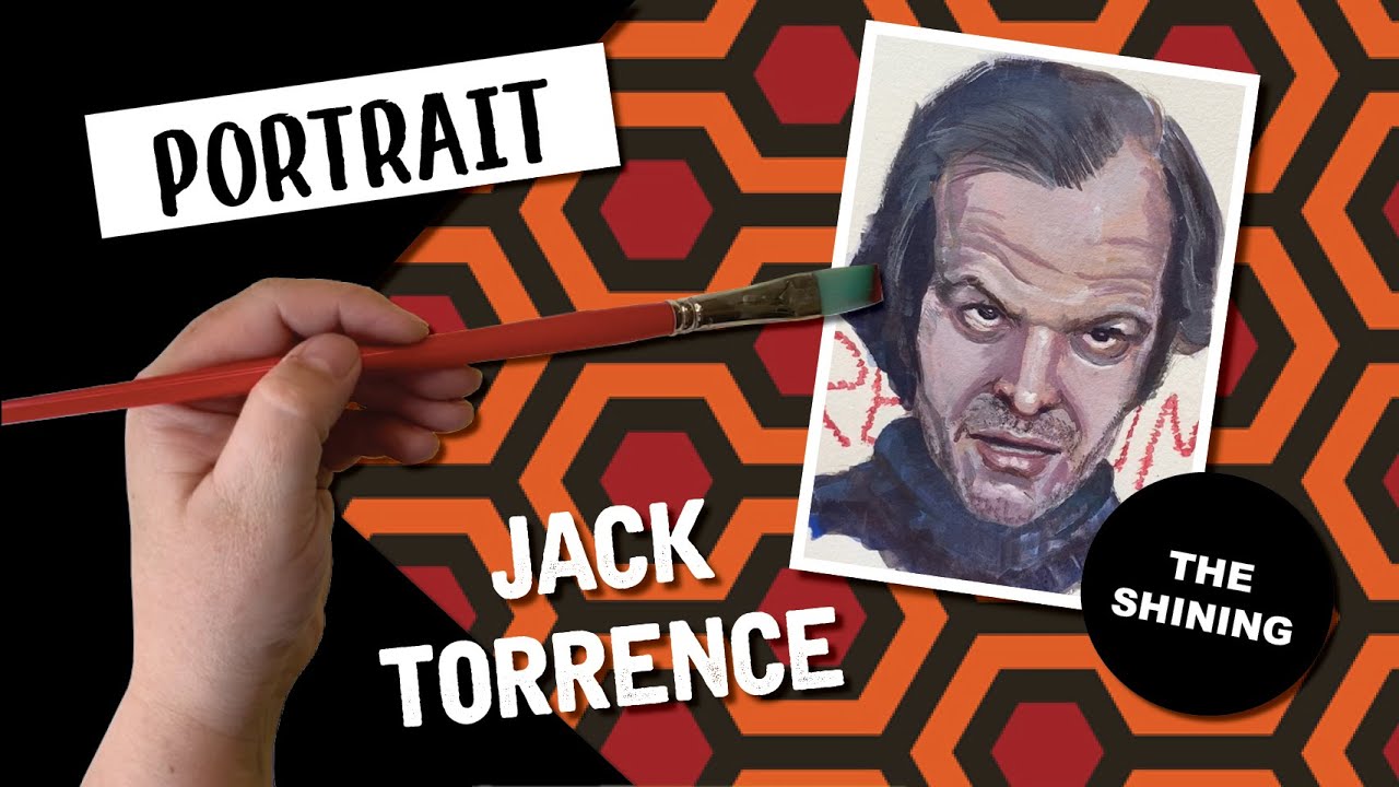 Jack Torrence Painted Portrait | Illustrating the Shining - YouTube