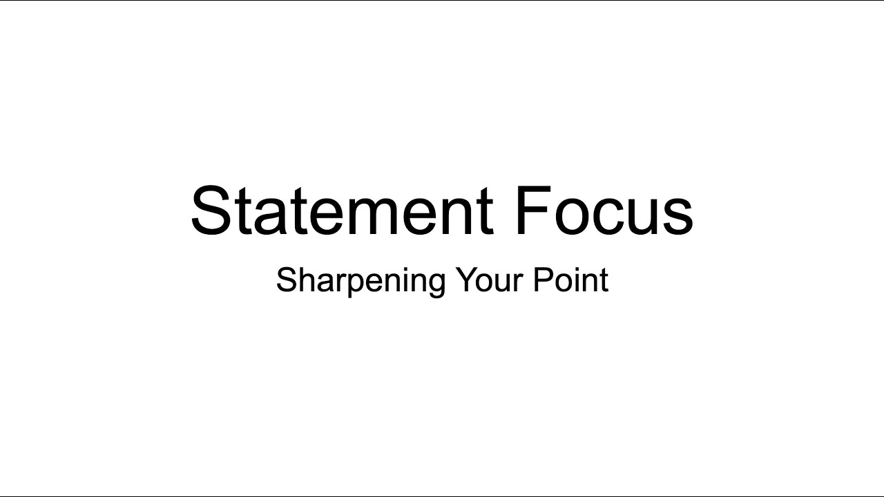 Writing - Statement Focus - YouTube