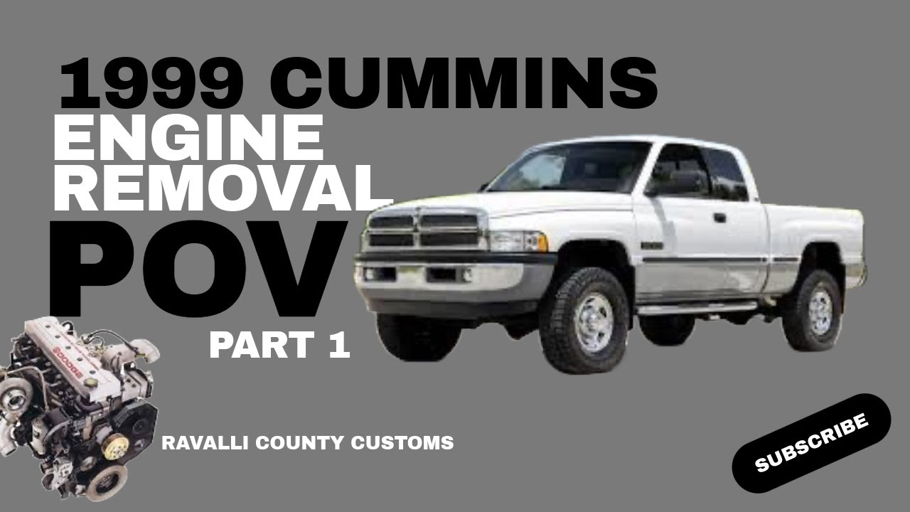 1999 Dodge Ram Cummins Engine Removal POV PART 1 - YouTube