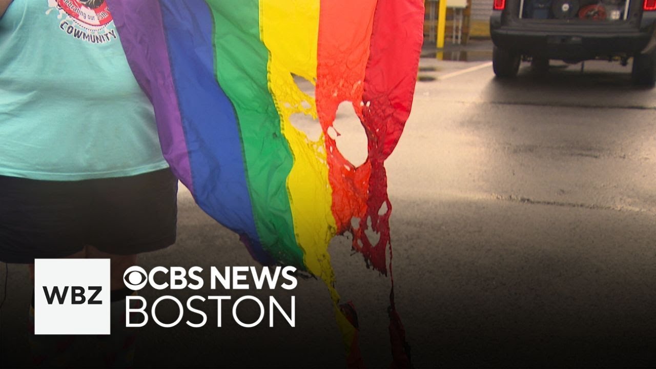 Pride flag outside Cape Cod restaurant burned - YouTube