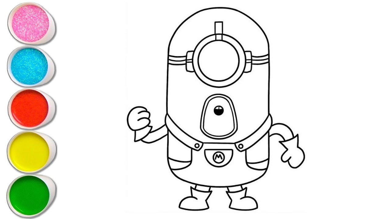 Drawing & Coloring Cute Mega Minion Mel, Drawing for kids | Despicable ...