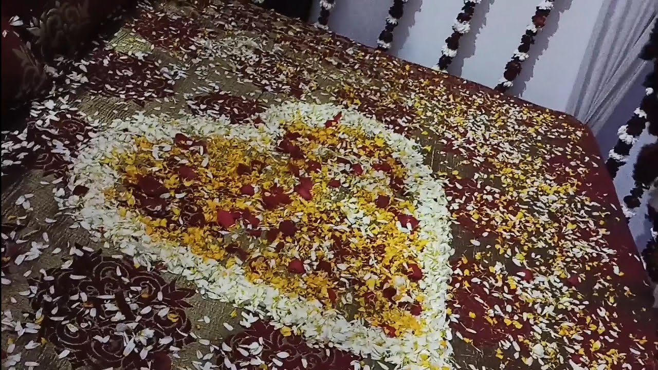 Suhagrat Bed Decoration। first night bedroom decoration। suhagrat room ...