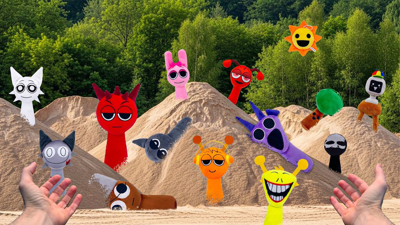 Unbelievable!! Find All Sprunki in a Giant Messy Sand Pile 😱 Hidden ...