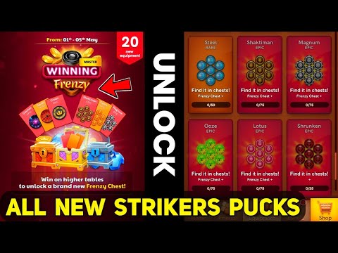 How to Unlock All New 25 Strikers and Pucks 💫 Carrom Pool - YouTube