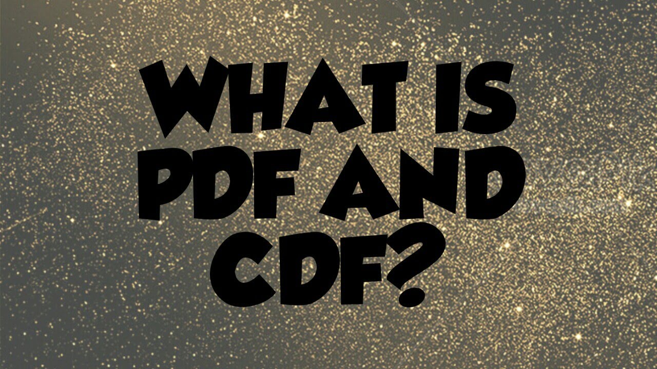 WHAT IS PDF AND CDF? | MATHEMATICAL STATISTICS | OT BUDDY - YouTube