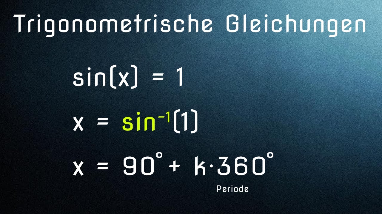 Trigonometrische Gleichungen (Einführung) - YouTube