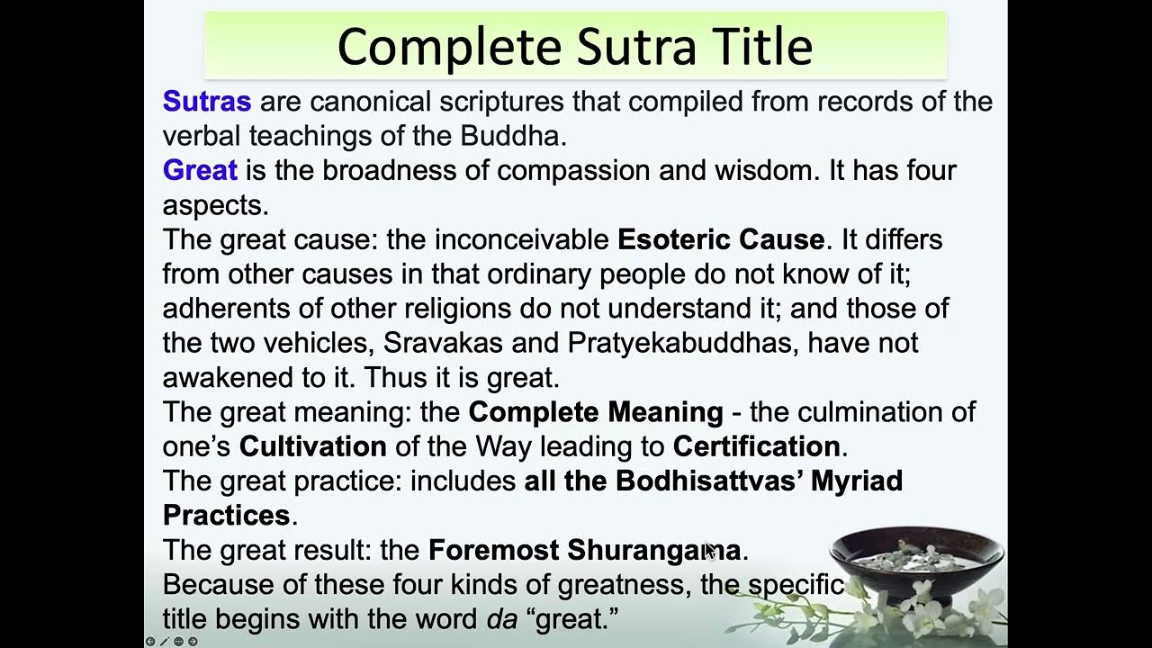 Introduction to the Surangama Sutra. - YouTube