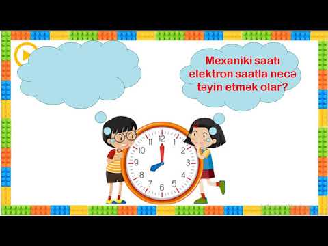 3-cu sinif Riyaziyyat - Saat (tam saat, yarım saat, 15 dəqiqə dəqiqliyi ilə vaxt