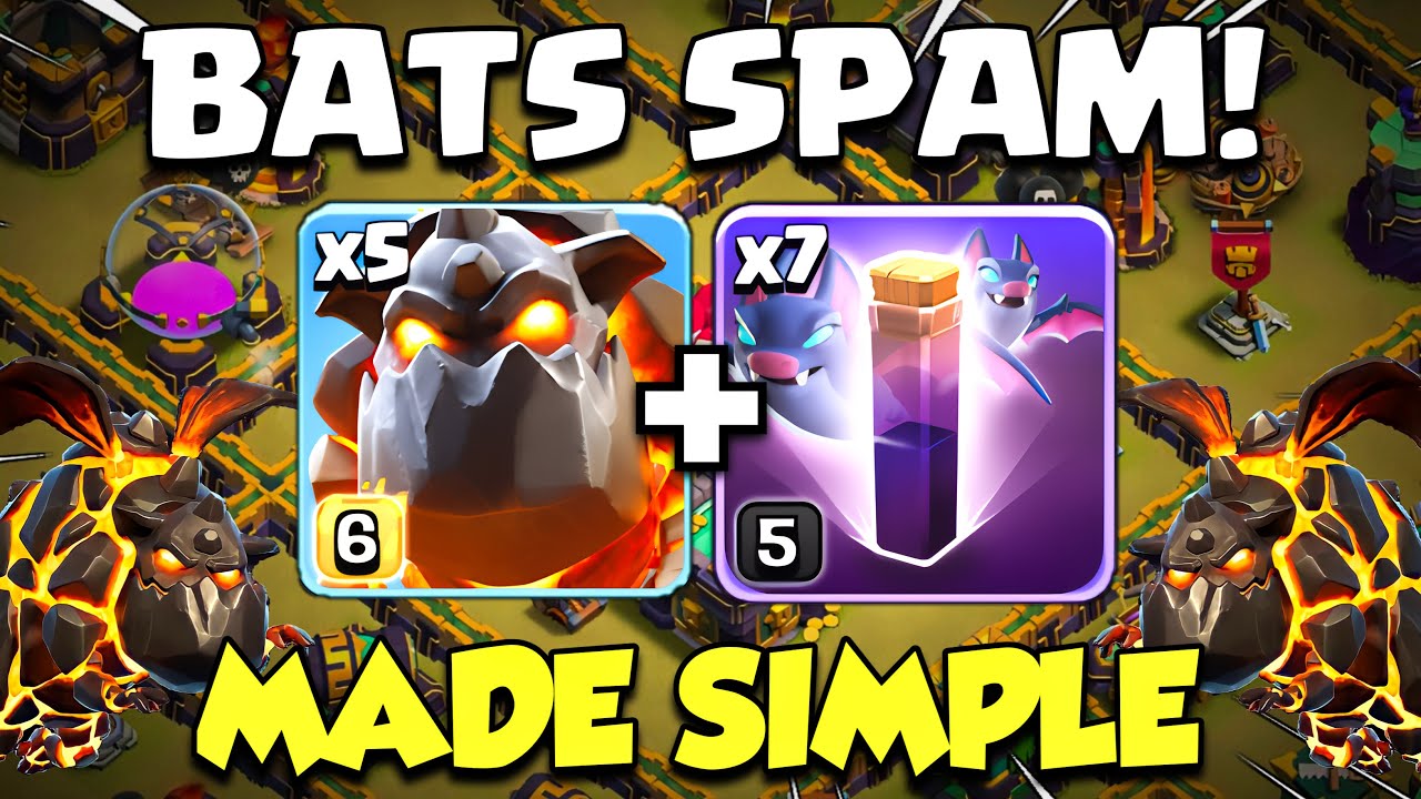 5 x LAVA + 7 x BATS SPELLS = MADE SIMPLE! TH14 Attack Strategy [clash ...