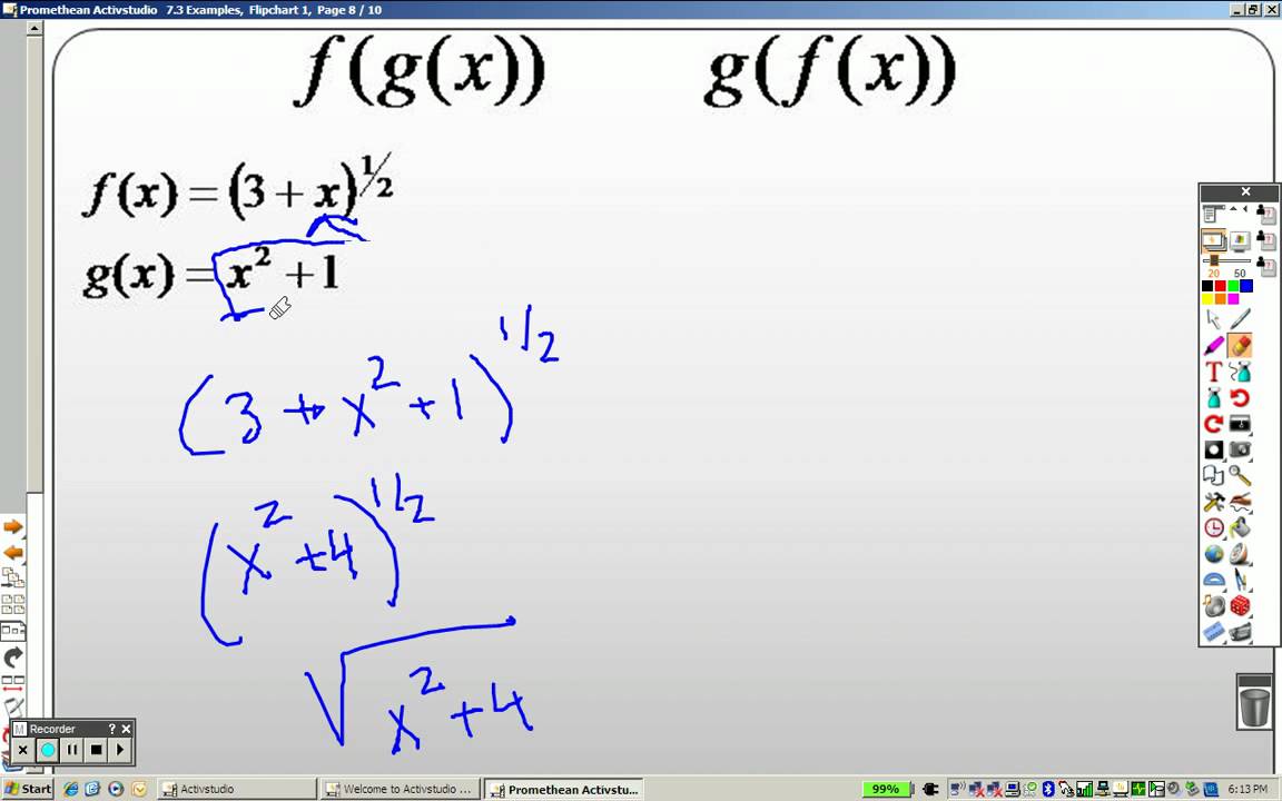 Algebra 2 7.3 Part 2 Examples Power Functions and Function Operations - YouTube
