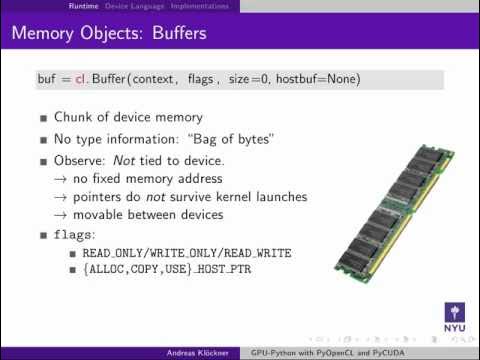 GPU programming with PyOpenCL and PyCUDA (2) - YouTube