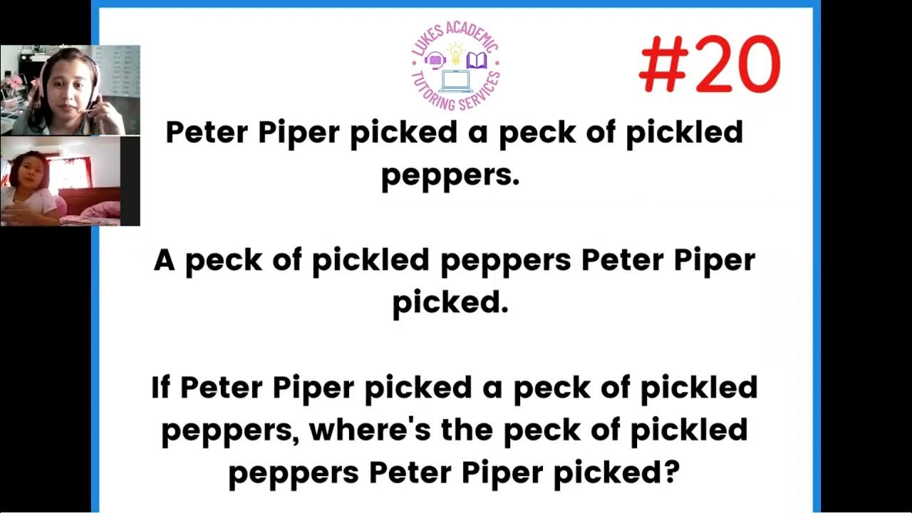 Peter piper picked a pickled peppers Tongue twister #LATS - YouTube
