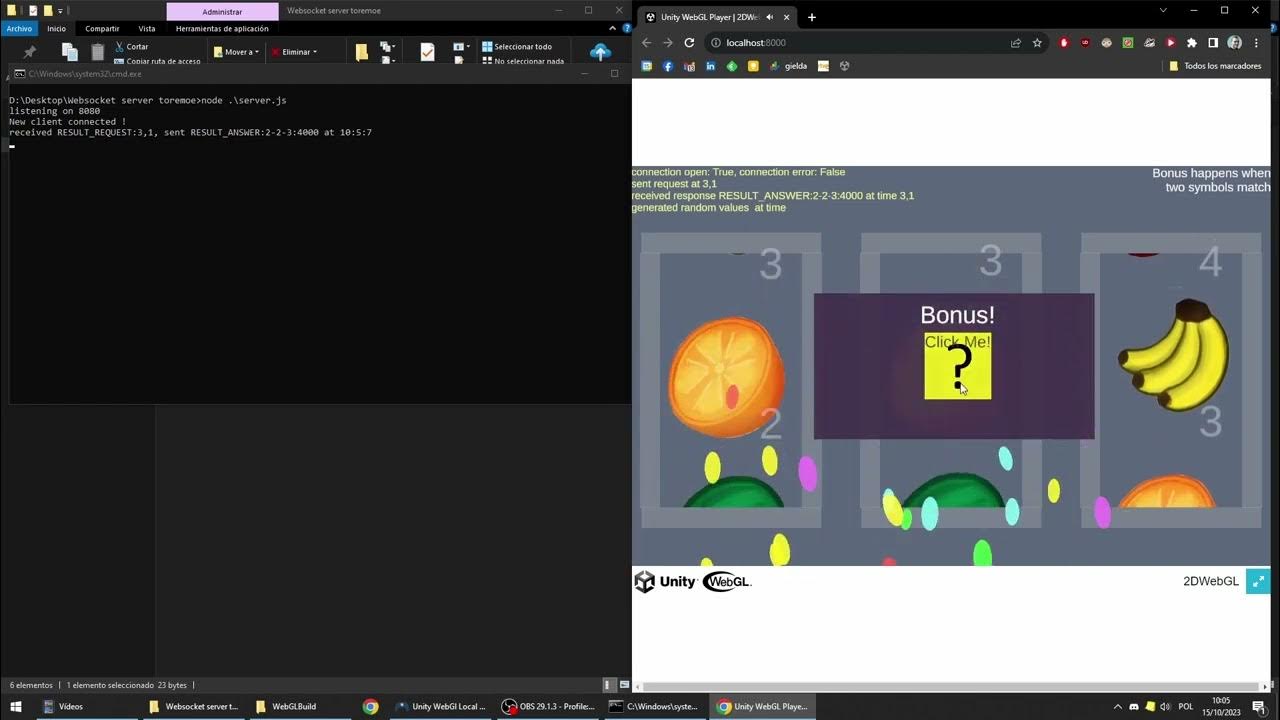 WebGL slot machine + node.js server - YouTube