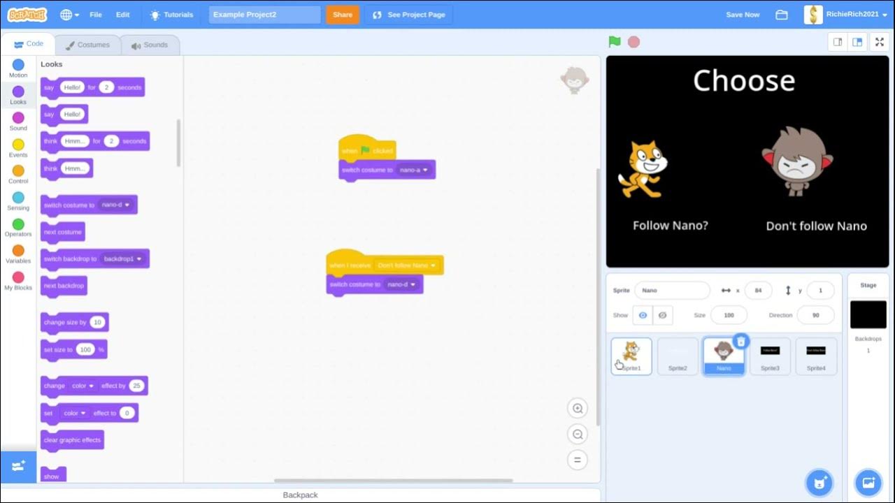 How to make a choose your own ending story on Scratch (Advanced) - YouTube