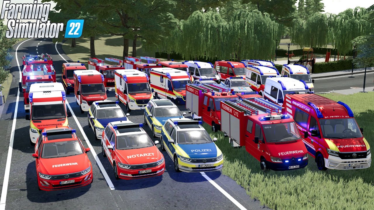 LS22 - Alle FEUERWEHR, POLIZEI, RETTUNGSDIENST Fahrzeuge die zum ...