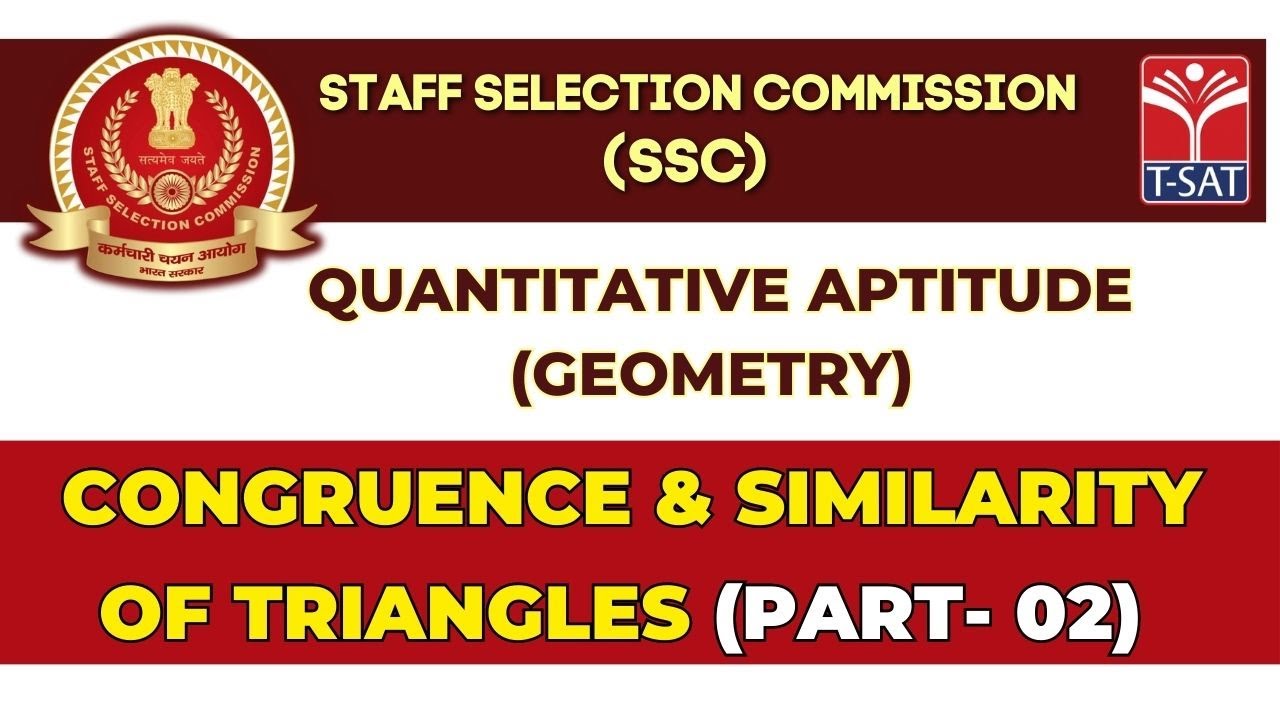 Quantitative Aptitude (Geometry) - Congruence & Similarity of Triangles ...