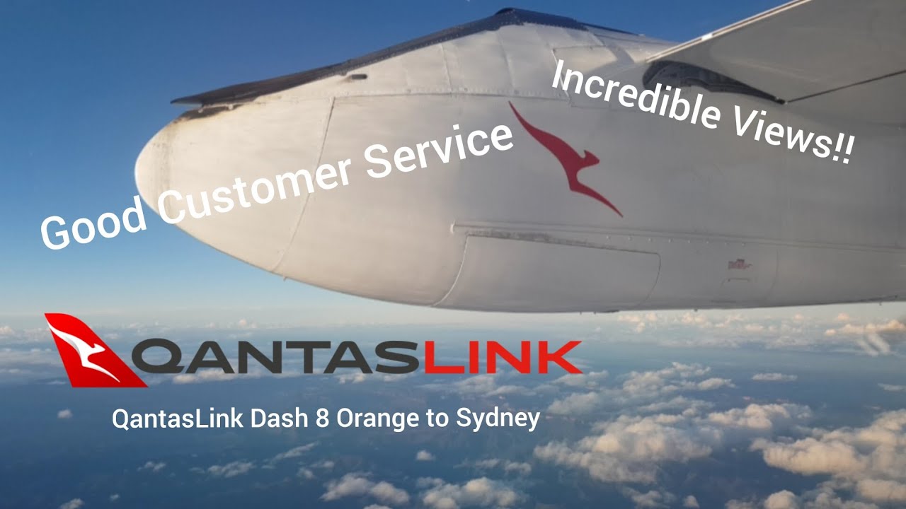 QantasLink Dash-8 Q300 Orange Regional Airport to Sydney Kingsford ...