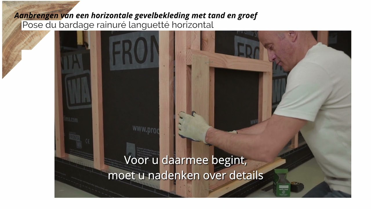 Uitvoering van gevelbekleding met tand en groef - YouTube