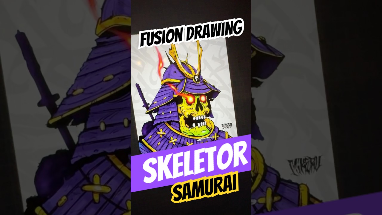 Fusion Drawing 🔥 SKELETOR SAMURAI #shorts #art #procreate - YouTube