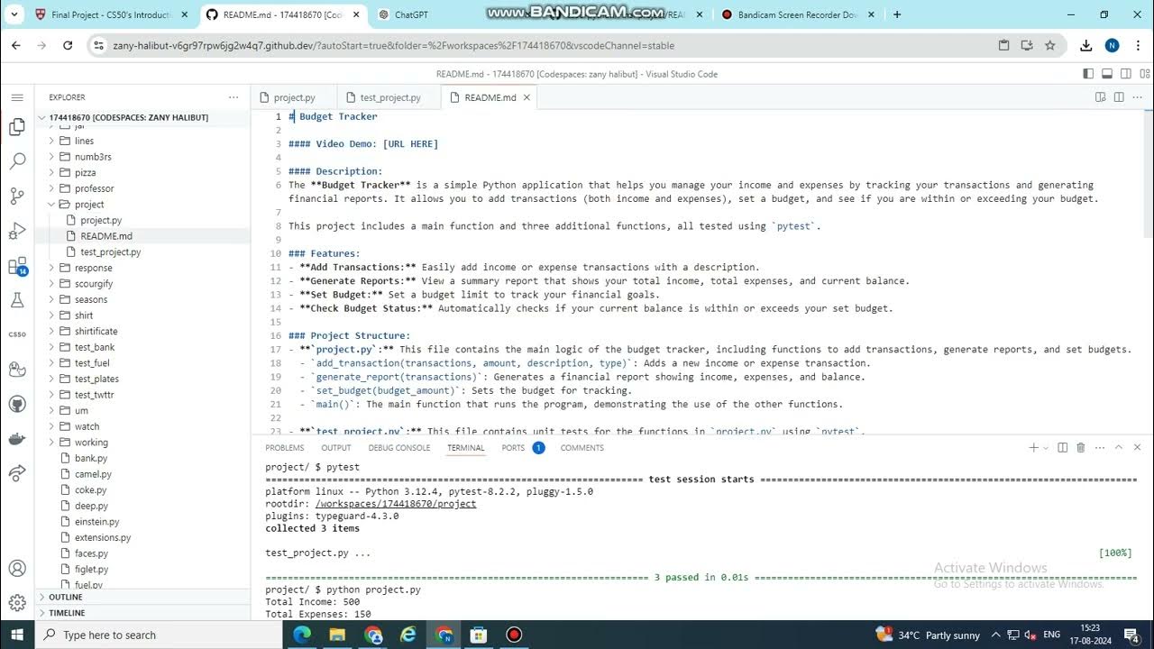 edx cs50 introduction to python programming final project - YouTube