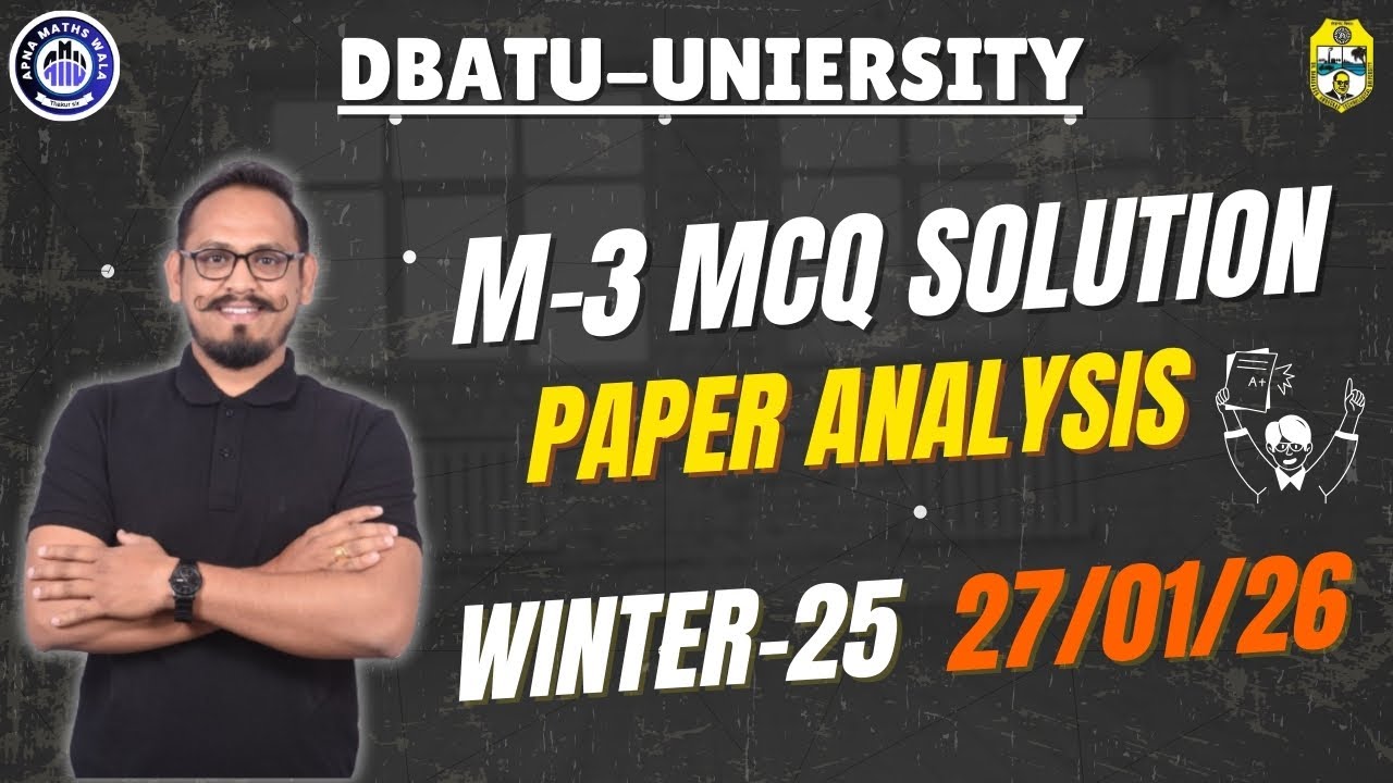 DBATU | M3 | MCQ SOLUTION | PYQ | #exam - YouTube