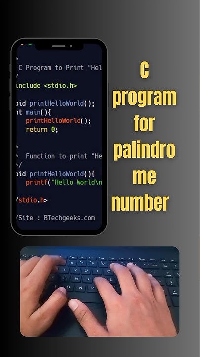 C program for palindrome number using iterative method #coding #asmr #shorts #programming - YouTube