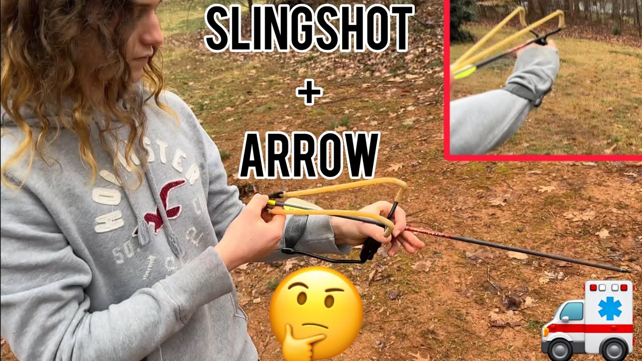 Shooting A Arrow Out Of A Slingshot What Could Go Wrong!!! - YouTube