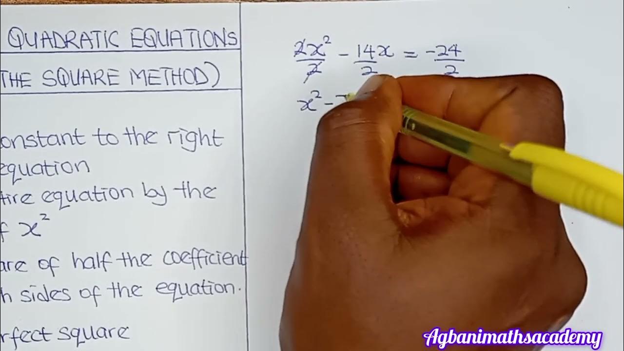 How to Solve QUADRATIC EQUATIONS Using COMPLETING THE SQUARE METHOD ...