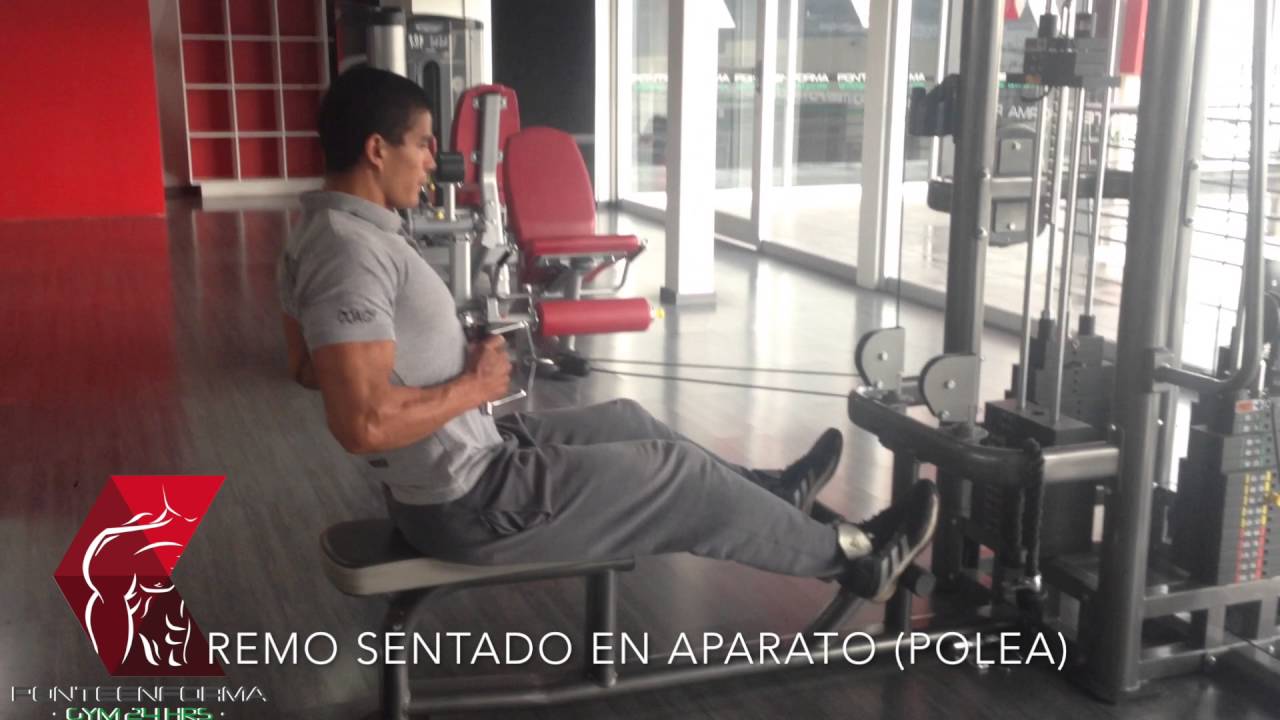 REMO SENTADO EN APARATO POLEA - YouTube