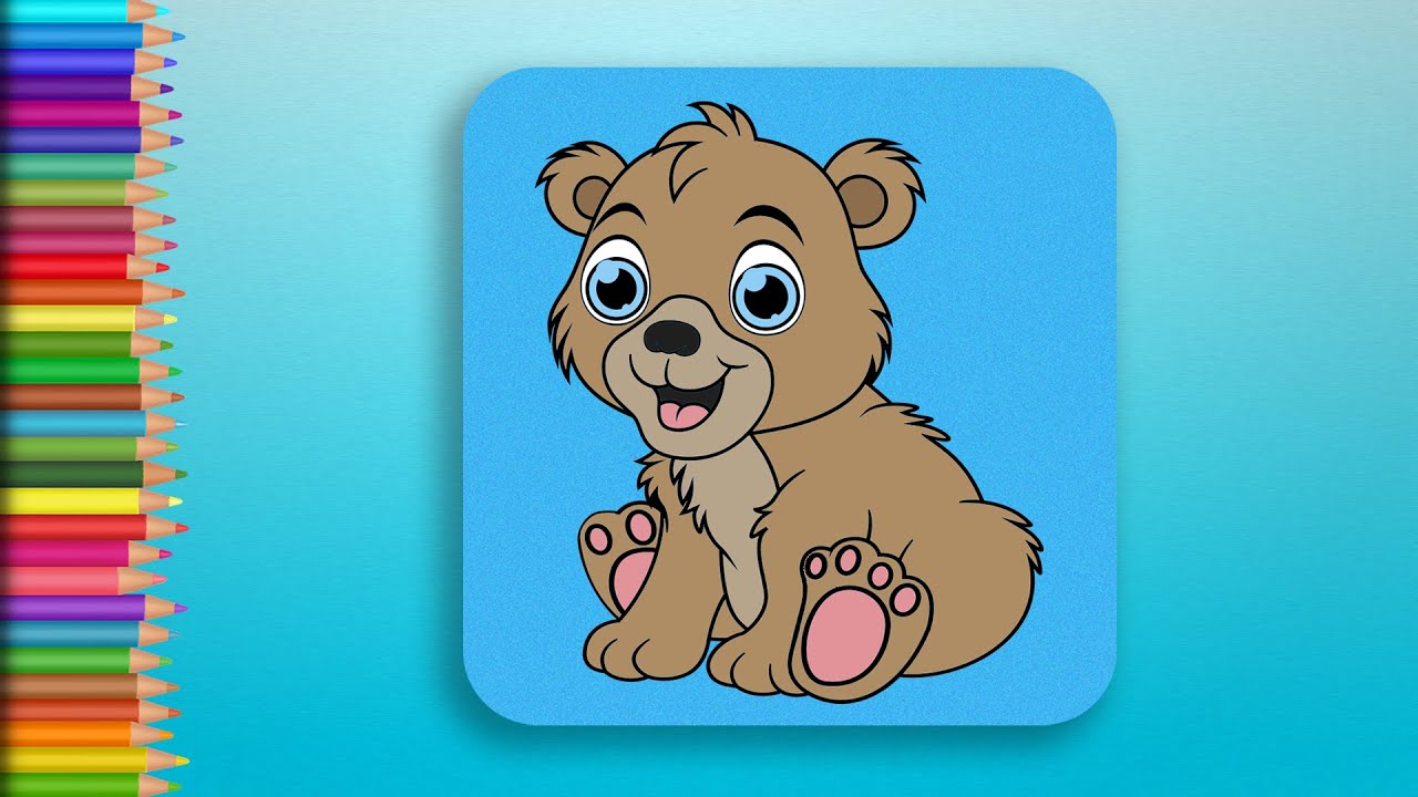 How To Draw A Cartoon Bear - YouTube