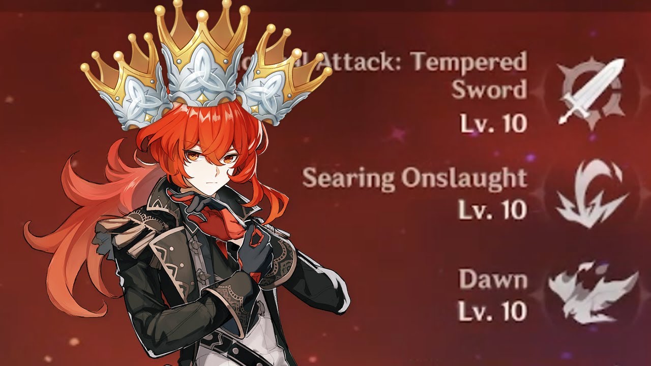 MAX Level Fully Crowned Diluc Showcase - YouTube
