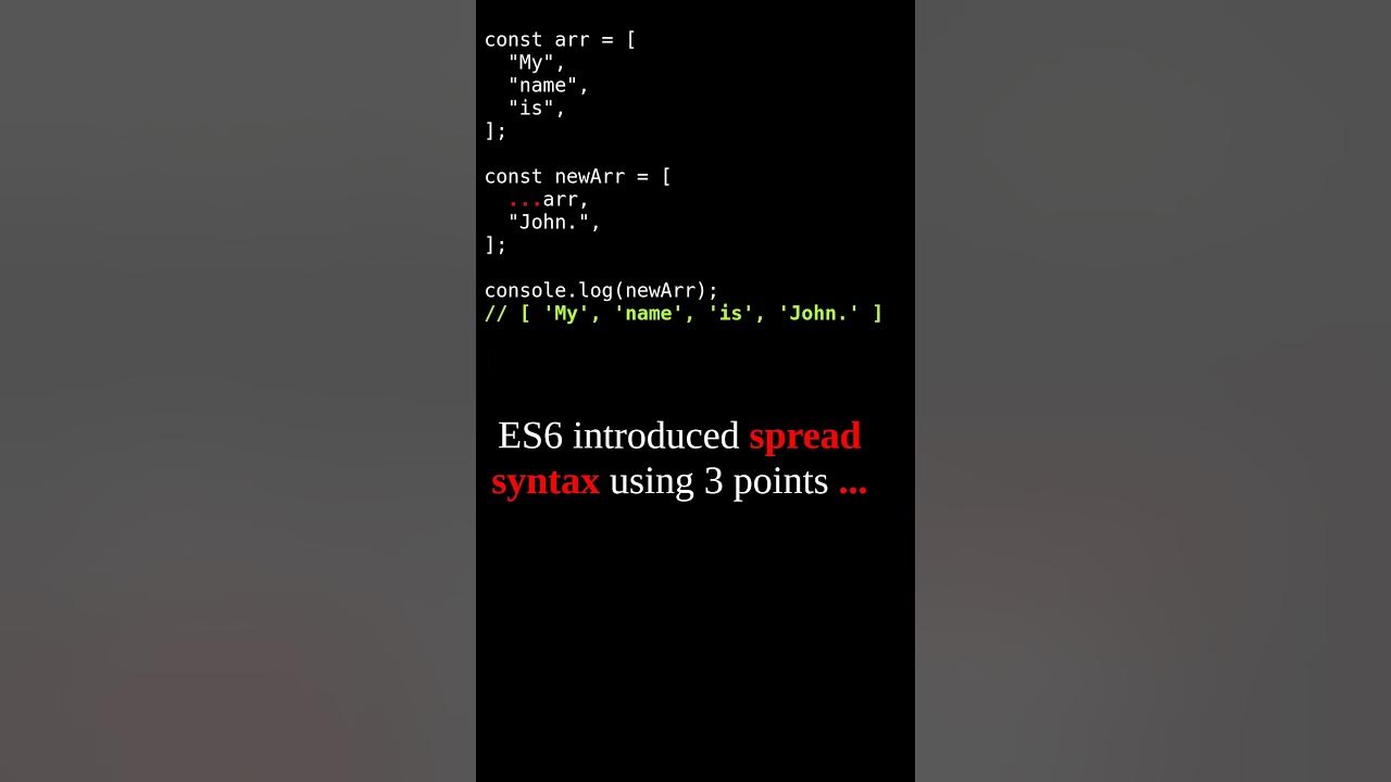 Javascript Js Extend An Array Modern Way Using Spread Syntax Short Shorts 2023 Youtube 4237