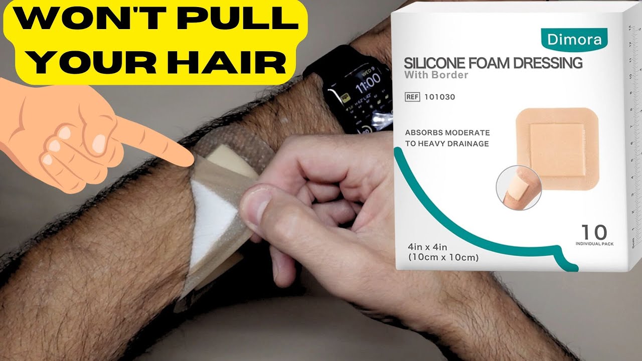 Foam Dressing 4"x4" First Aid Bandage Won't Pull Your Hair - YouTube