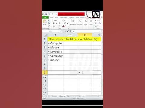 How to insert bullet in ms excel || bullet points in excel |🔥🔥| #excel #shorts - YouTube