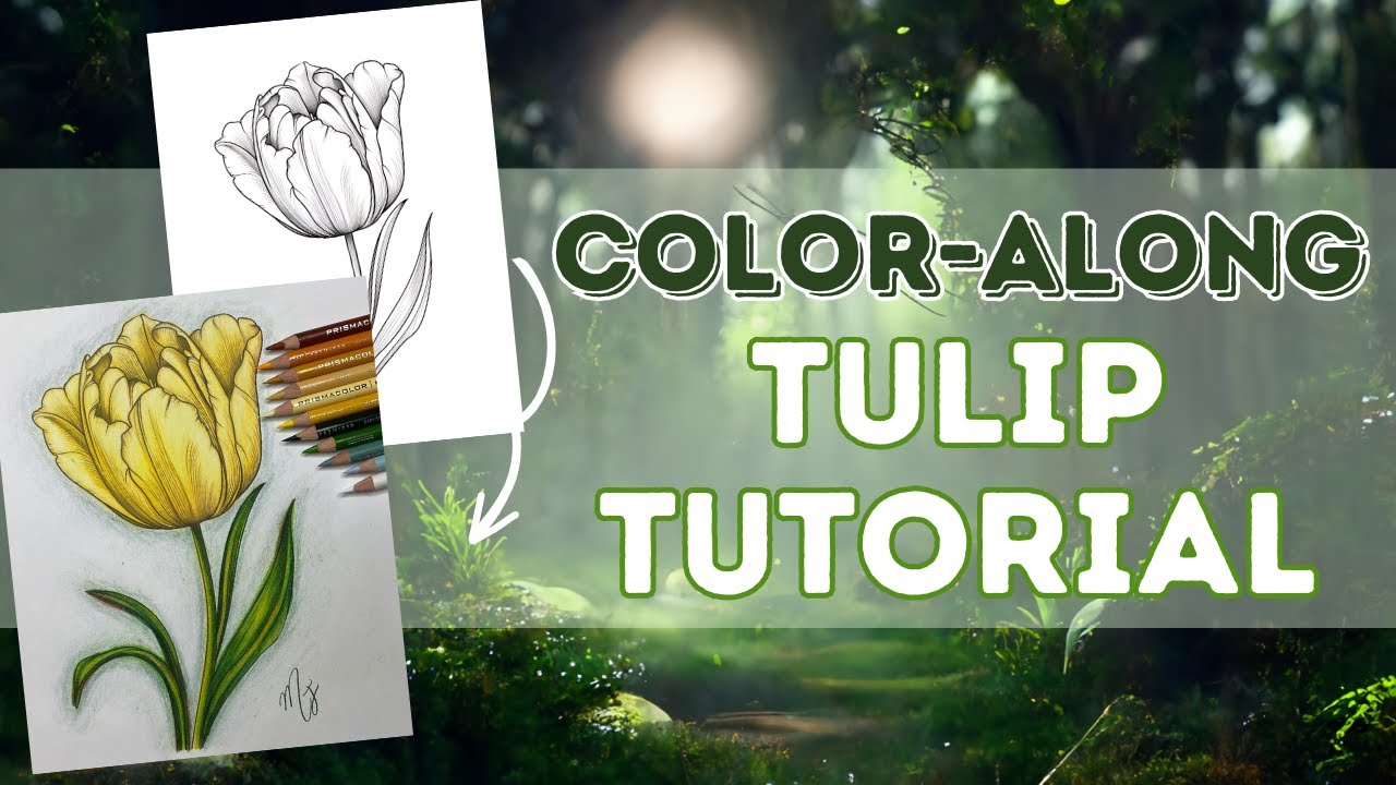 Easy Tulip Flower Coloring For Beginners | Adult Coloring Tutorial ...