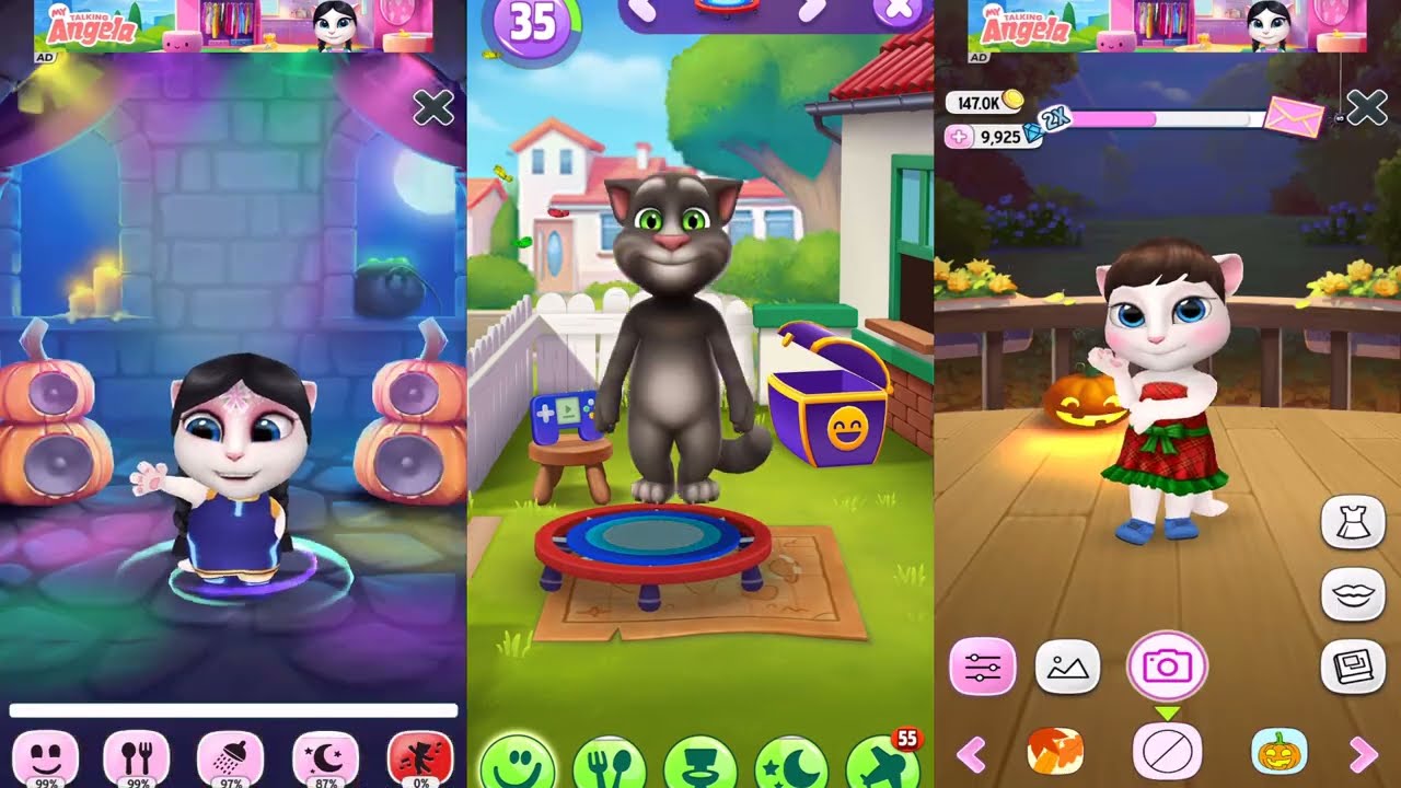 My Talking Tom2 vs My Talking Angela Tom2 Adult Size vs Angela Growing ...
