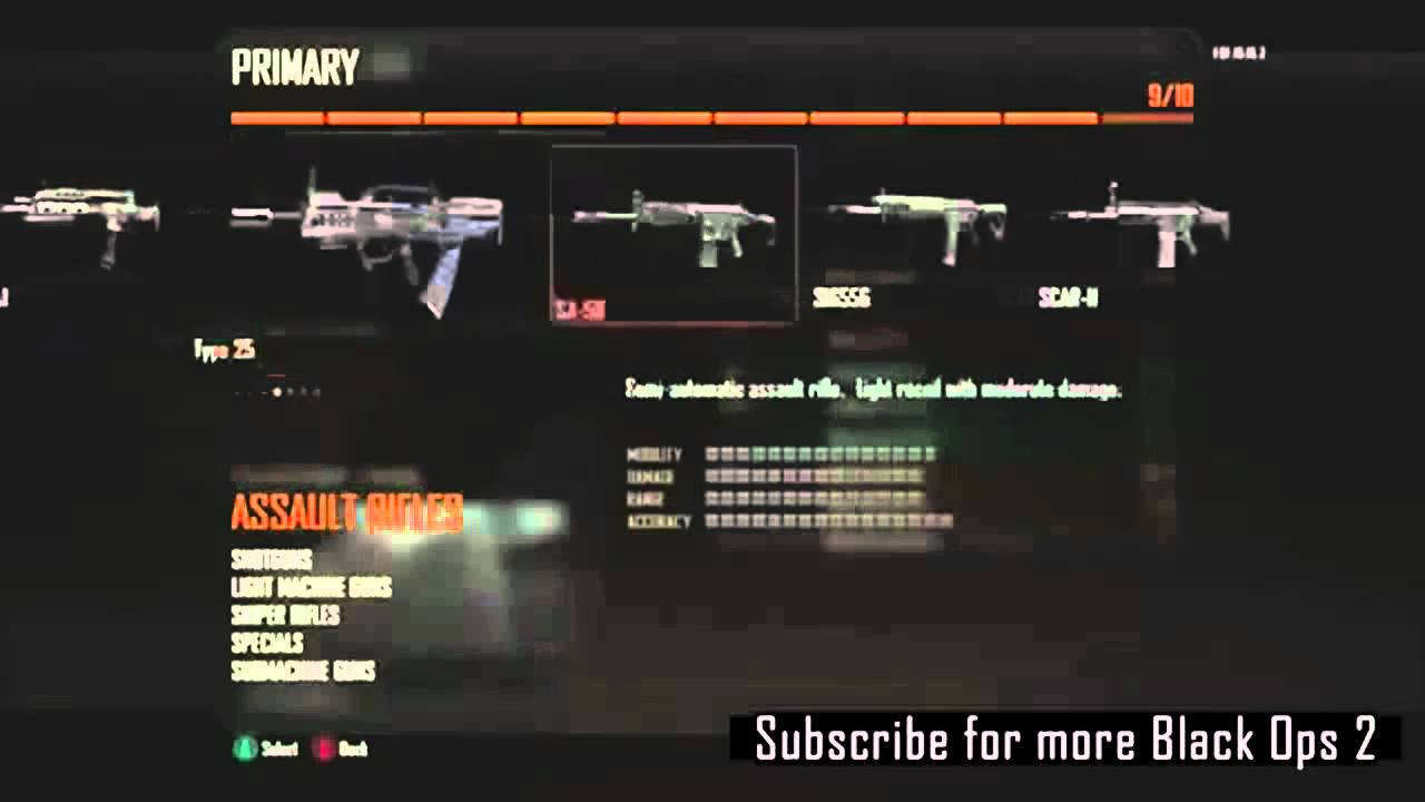Black Ops 2 Create a Class - All Guns, Scorestreaks, Perks, Attachments ...