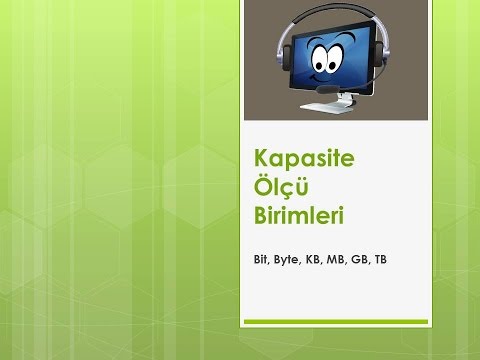 Kapasite Ölçü Birimleri (Bit,Byte, KB,MB,GB,TB)