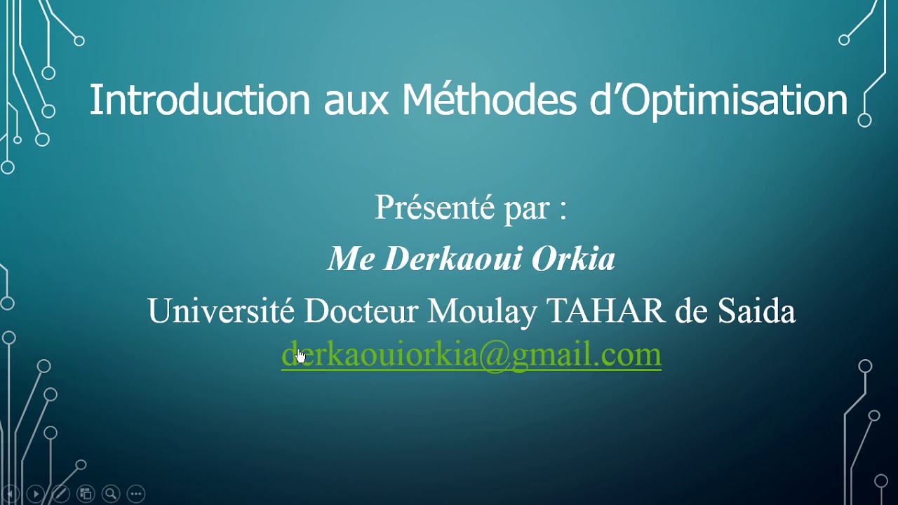 # 2 Méthodes d'Optimisation Introduction Générale : Processus de résolution problème d ...