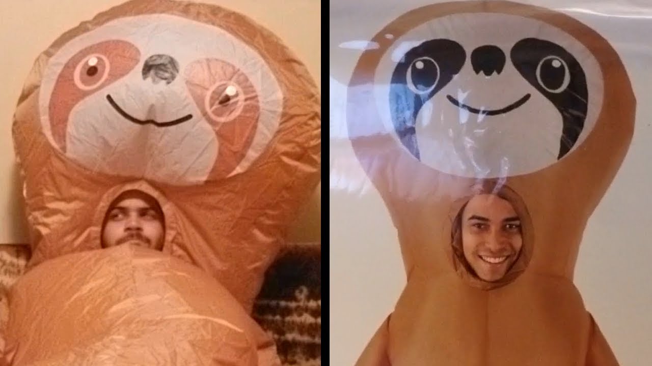I Bought a Giant Inflatable Sloth Costume! - YouTube