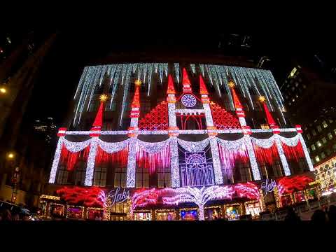 Amerika'da Yeni il. İşıqlandırılmış bina. Nyu York. Saks. New York | NY Həyatı