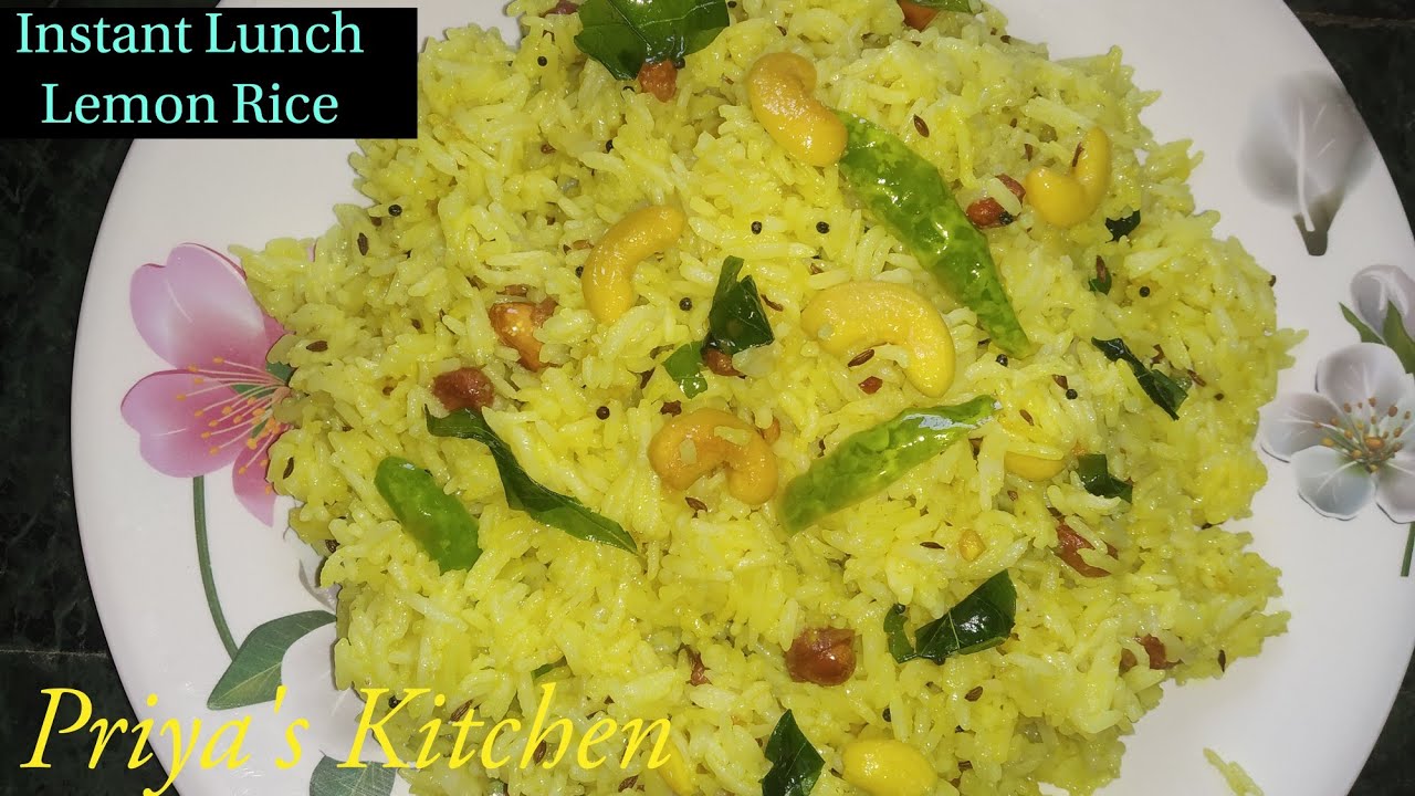 Lemon Rice - #QuickLunchBoxRecipe# How to make Lime Rice - South Indian ...